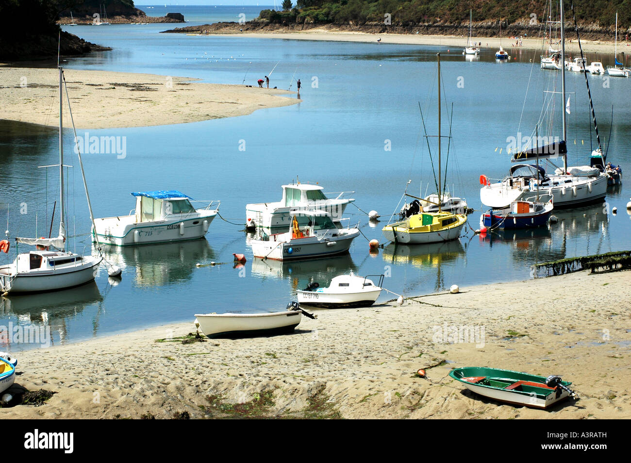 Riec Belon river Finistere Bretagne France Stock Photo - Alamy