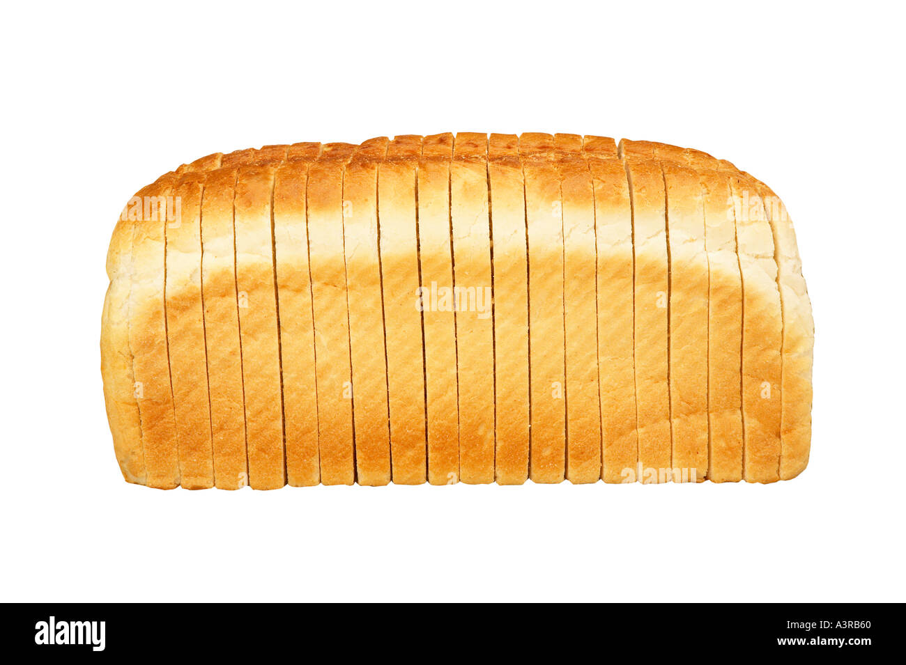 SINGLE LOAF OF SLICED WHITE BREAD ON WHITE BACKGROUND Stock Photo - Alamy