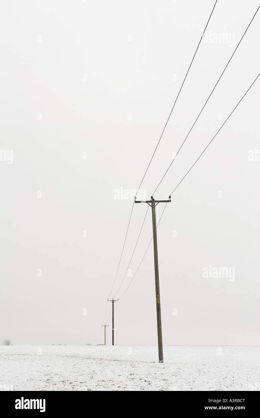 telegraph telephone poles in snow Stock Photo - Alamy