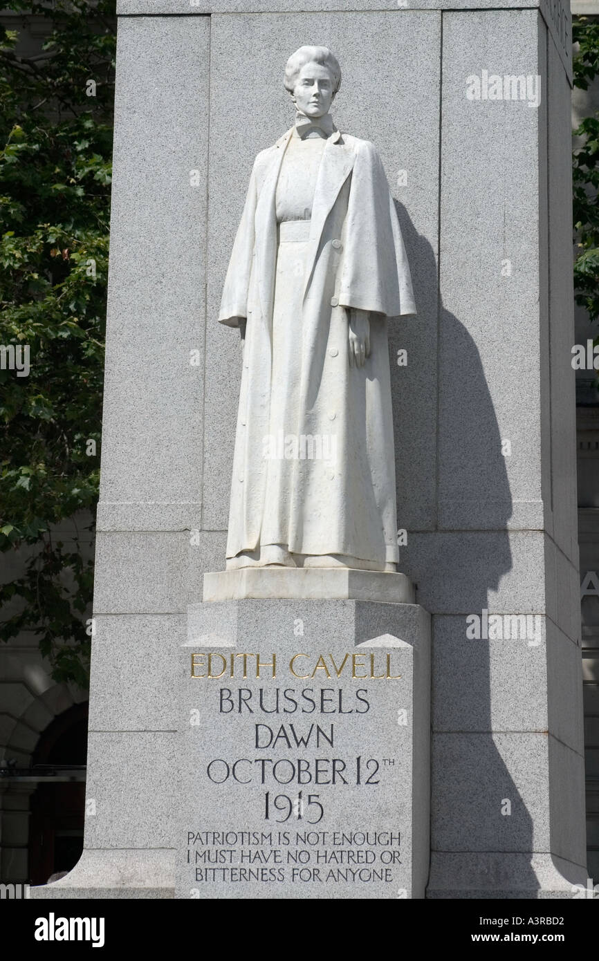 Statue of Edith Cavell St Martins Place London England UK Stock Photo ...