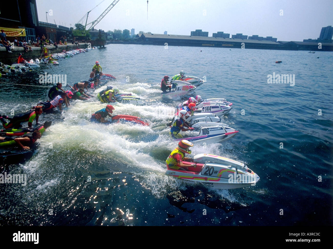 jet Ski racing King George the fith dock London Docklands Stock Photo ...