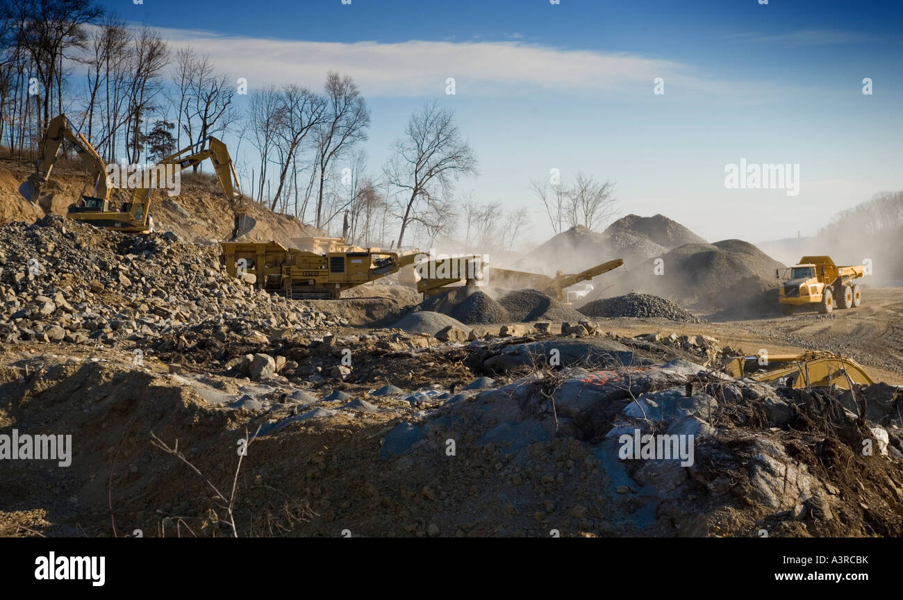 Earth moving equipment at a construction site Stock Photo - Alamy