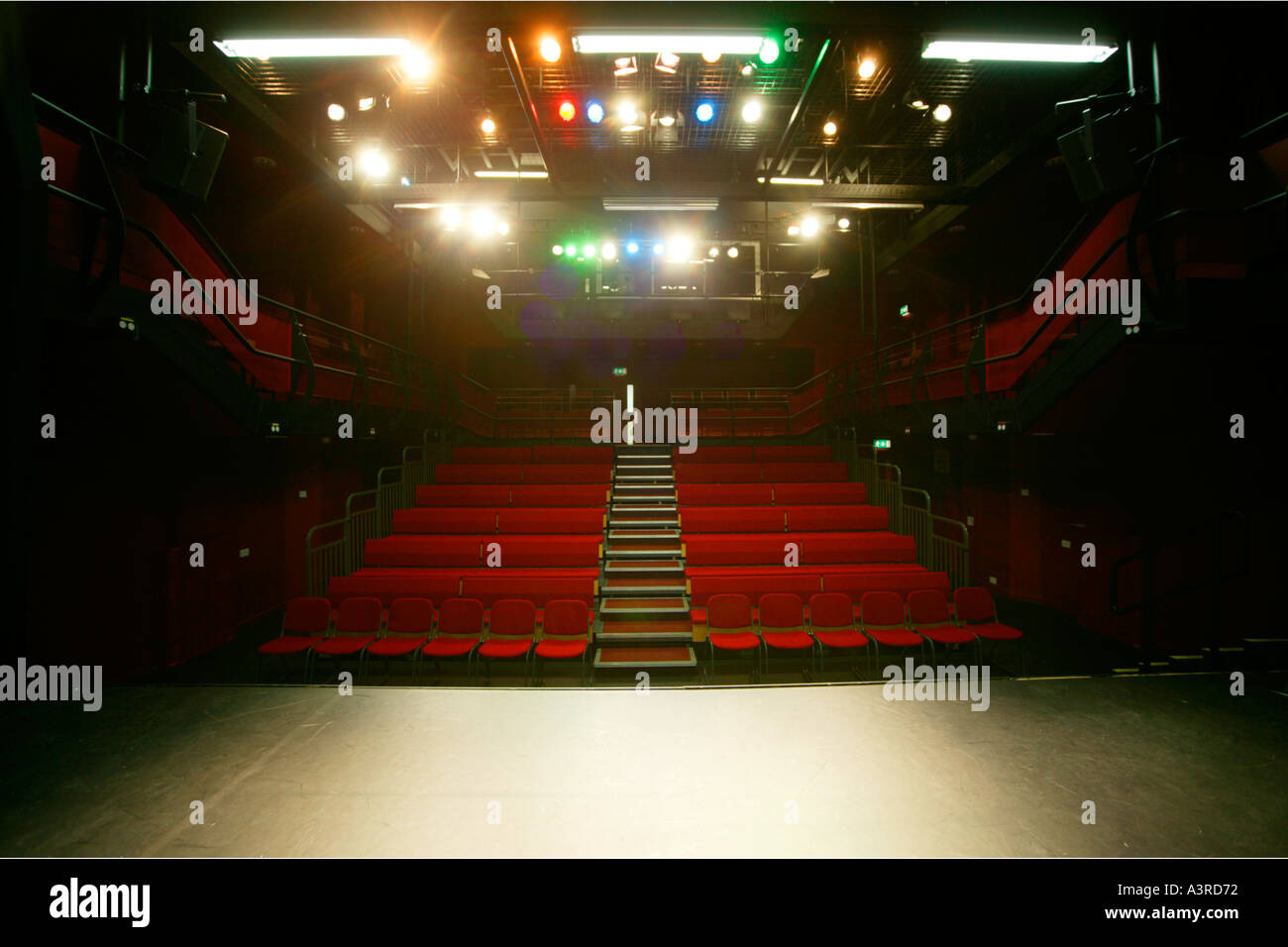 Empty Stage With Bright Lights Stock Photo - Alamy