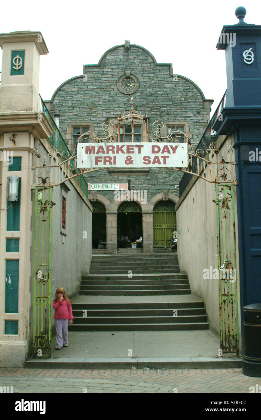 The market hall at anglesey england with a young girl Stock Photo - Alamy