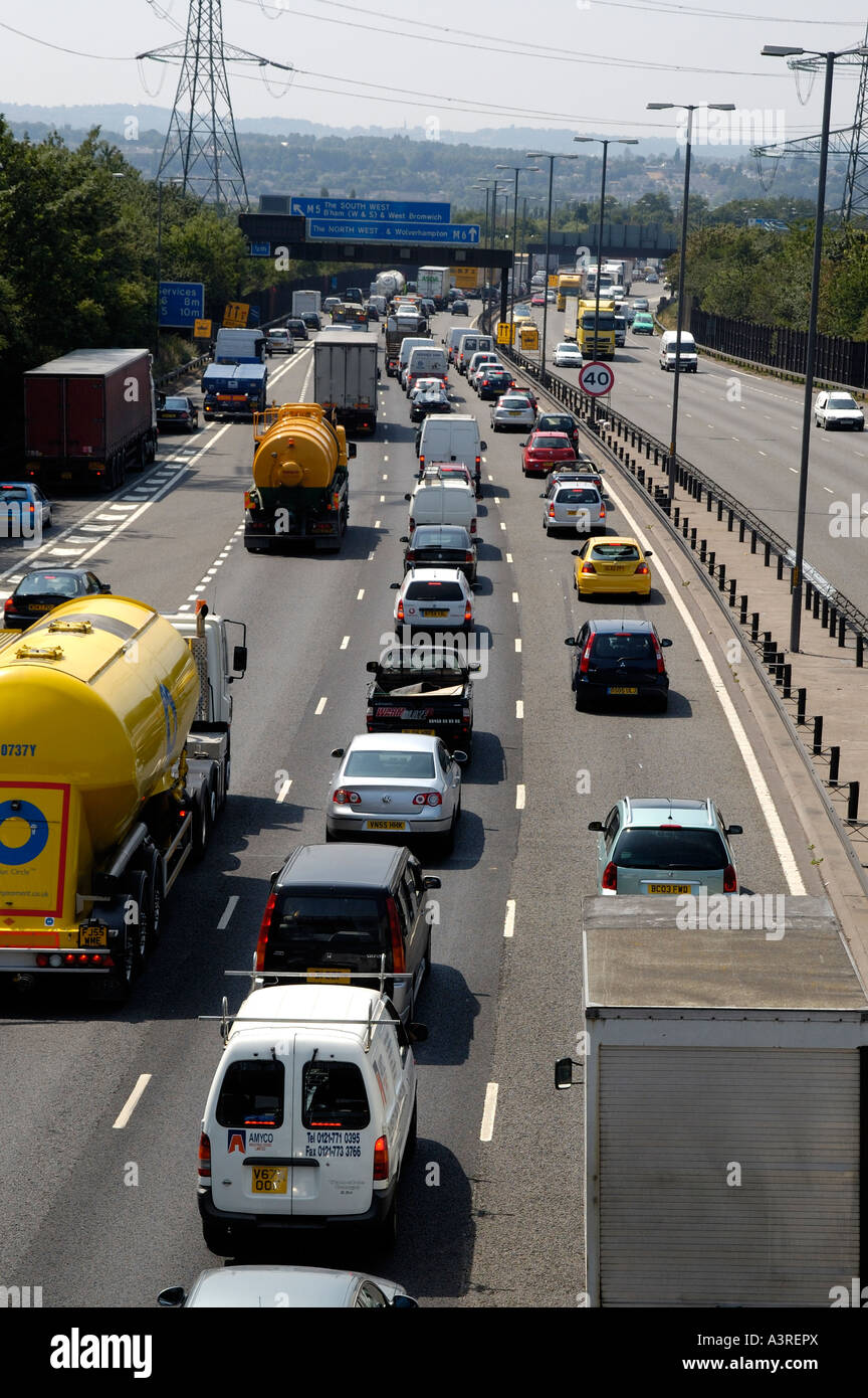 Traffic congestion on motorway, UK Stock Photo - Alamy