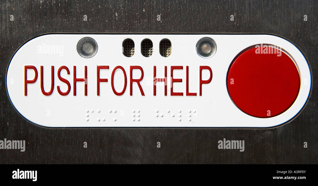 PUSH FOR HELP BUTTON Stock Photo - Alamy