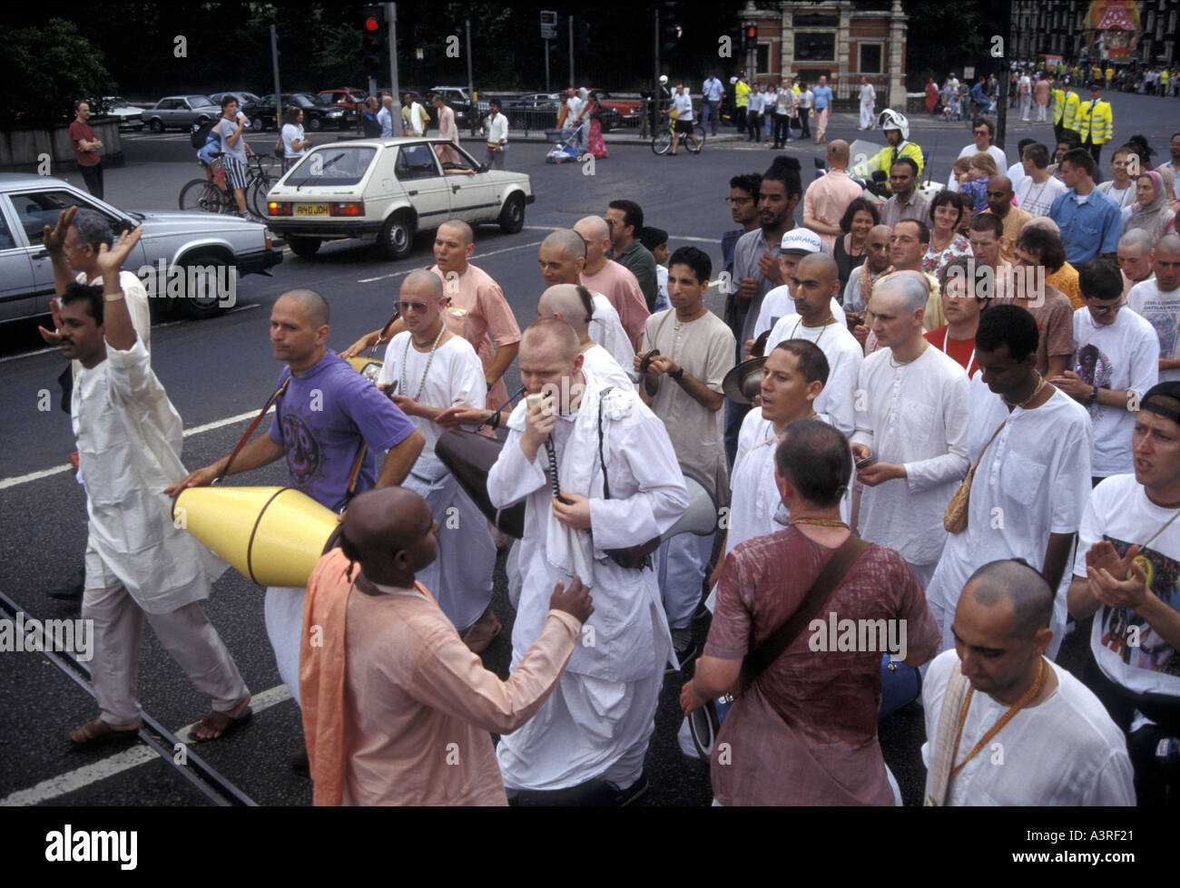A Hare Krishna procession in London Stock Photo - Alamy