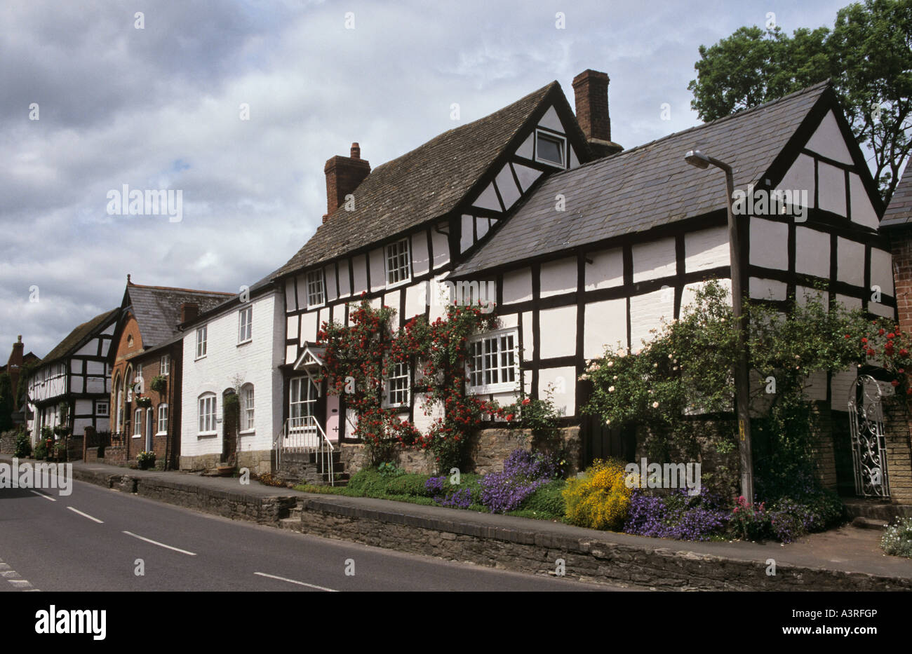 Pembridge Herefordshire England UK Timber framed cottages in medieval ...