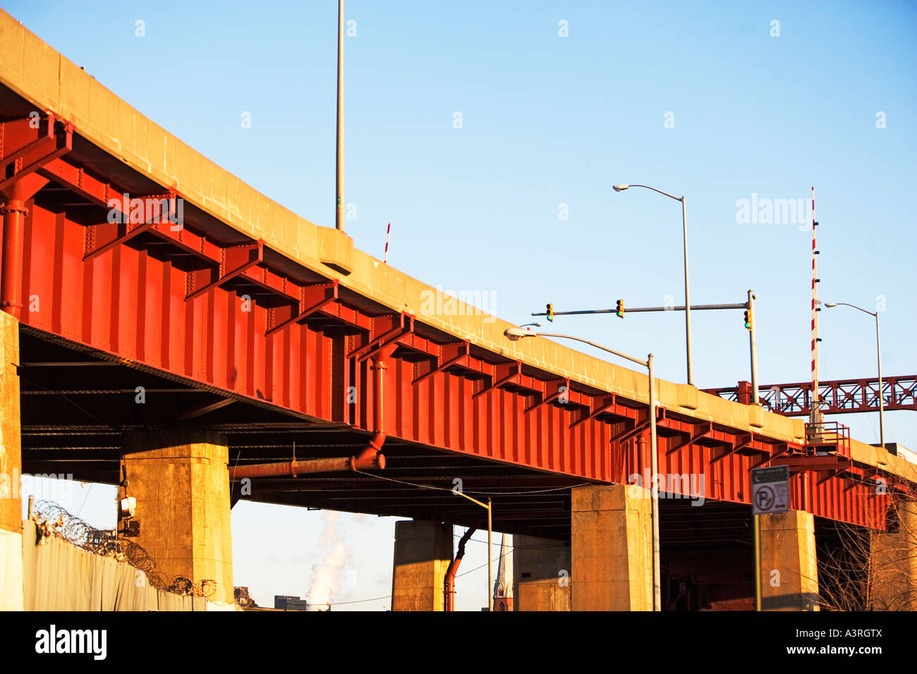 Road signs over overpass hi-res stock photography and images - Alamy