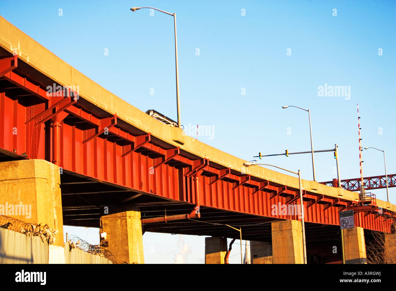 Road signs over overpass hi-res stock photography and images - Alamy
