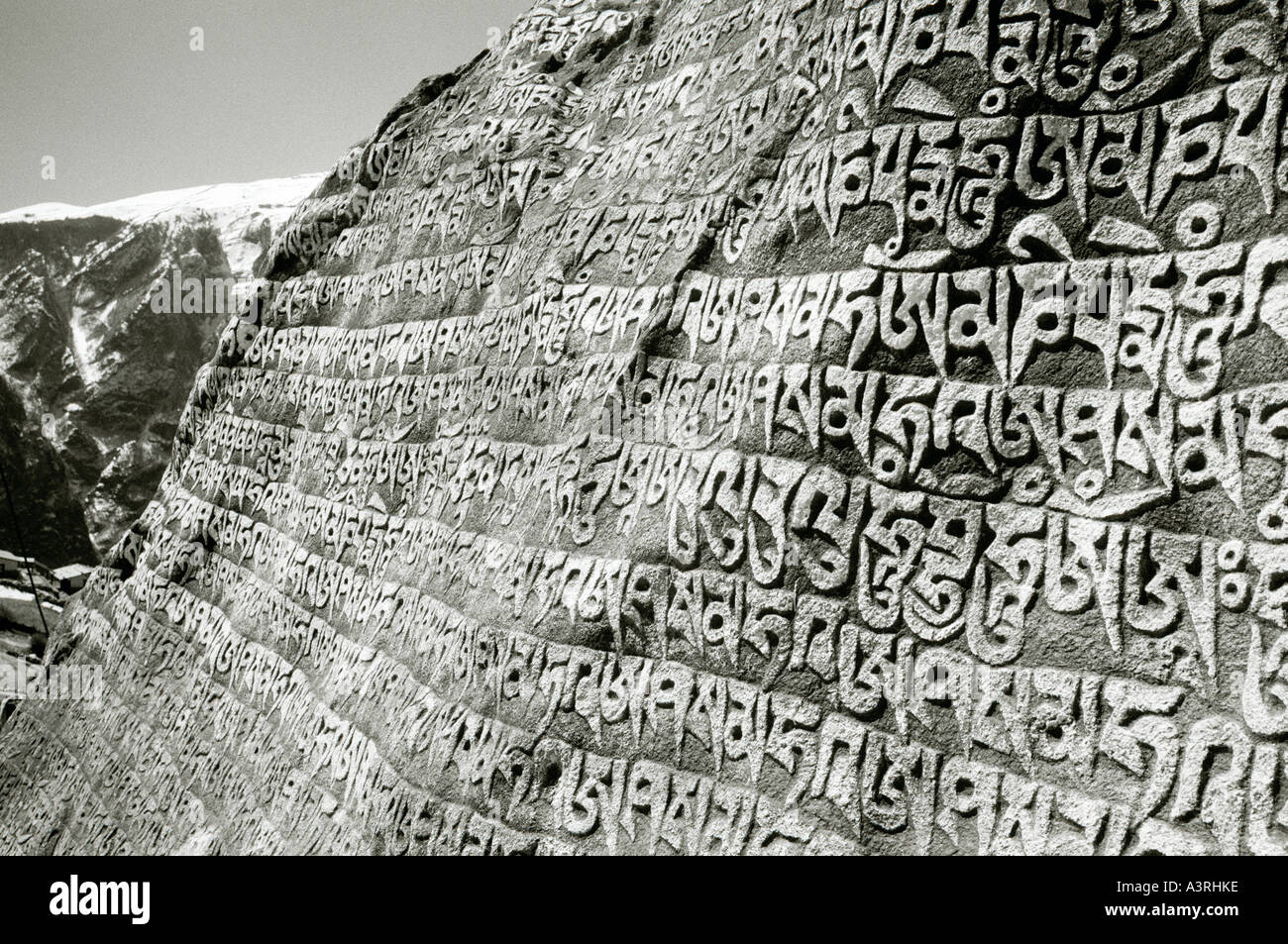 World Travel Religion. A Buddhist shrine in the Himalayas mountains ...