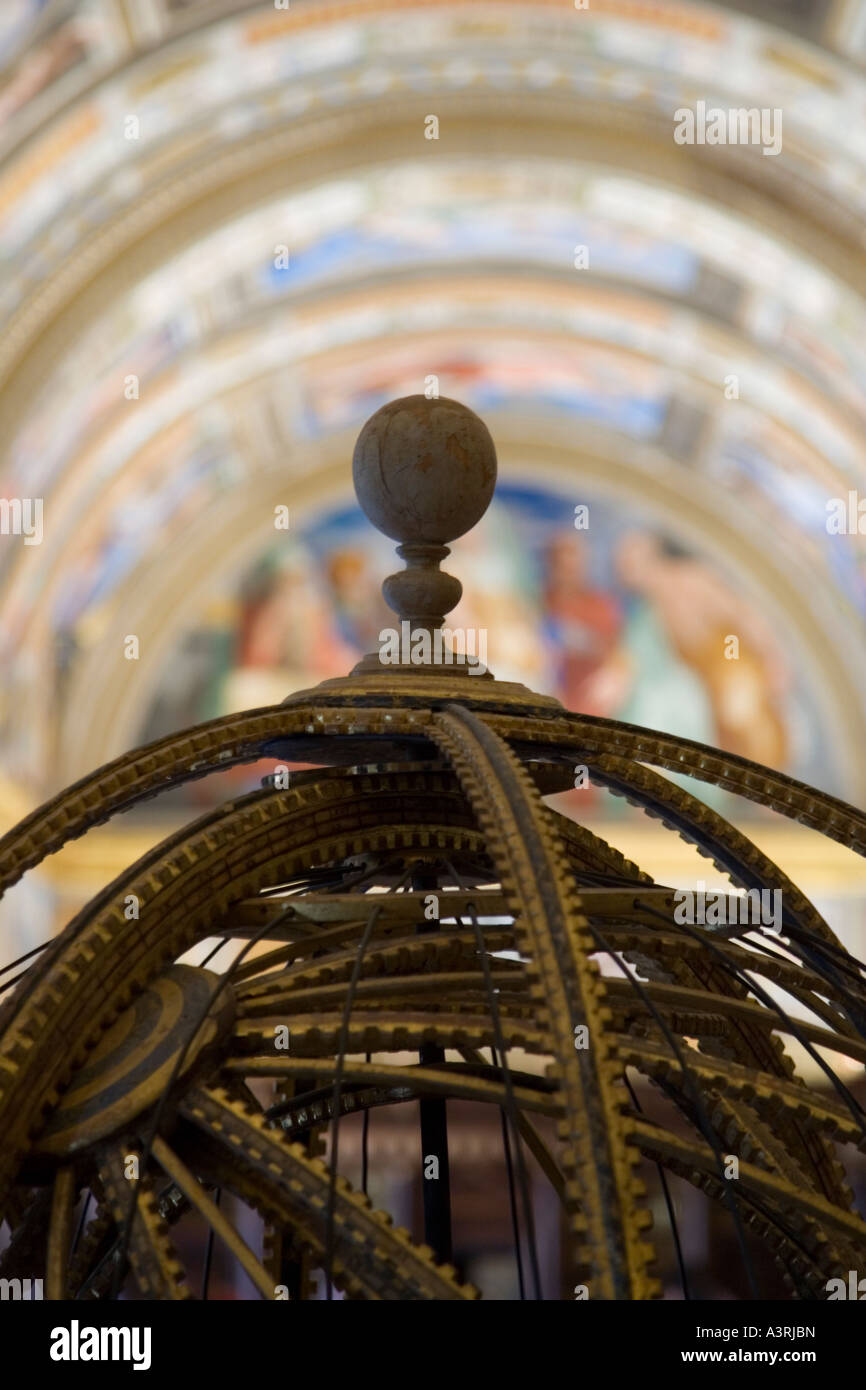 Detail of celestial globe at El Escorial library Spain Stock Photo - Alamy