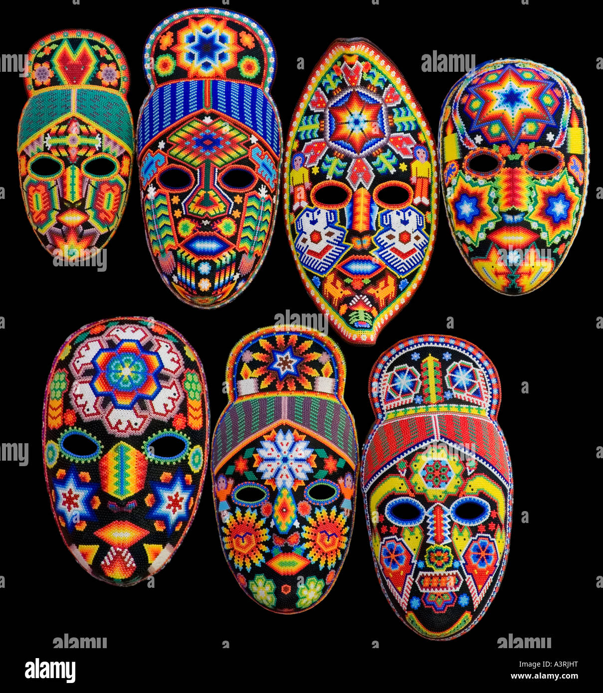 MG 3033 Huichol Indian masks Stock Photo - Alamy