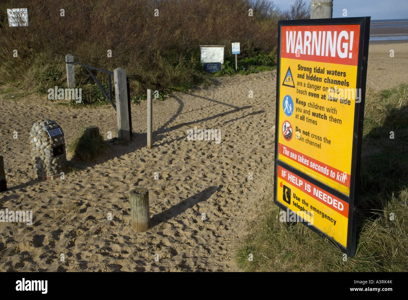 Danger Sign Brancaster Norfolk Stock Photo - Alamy