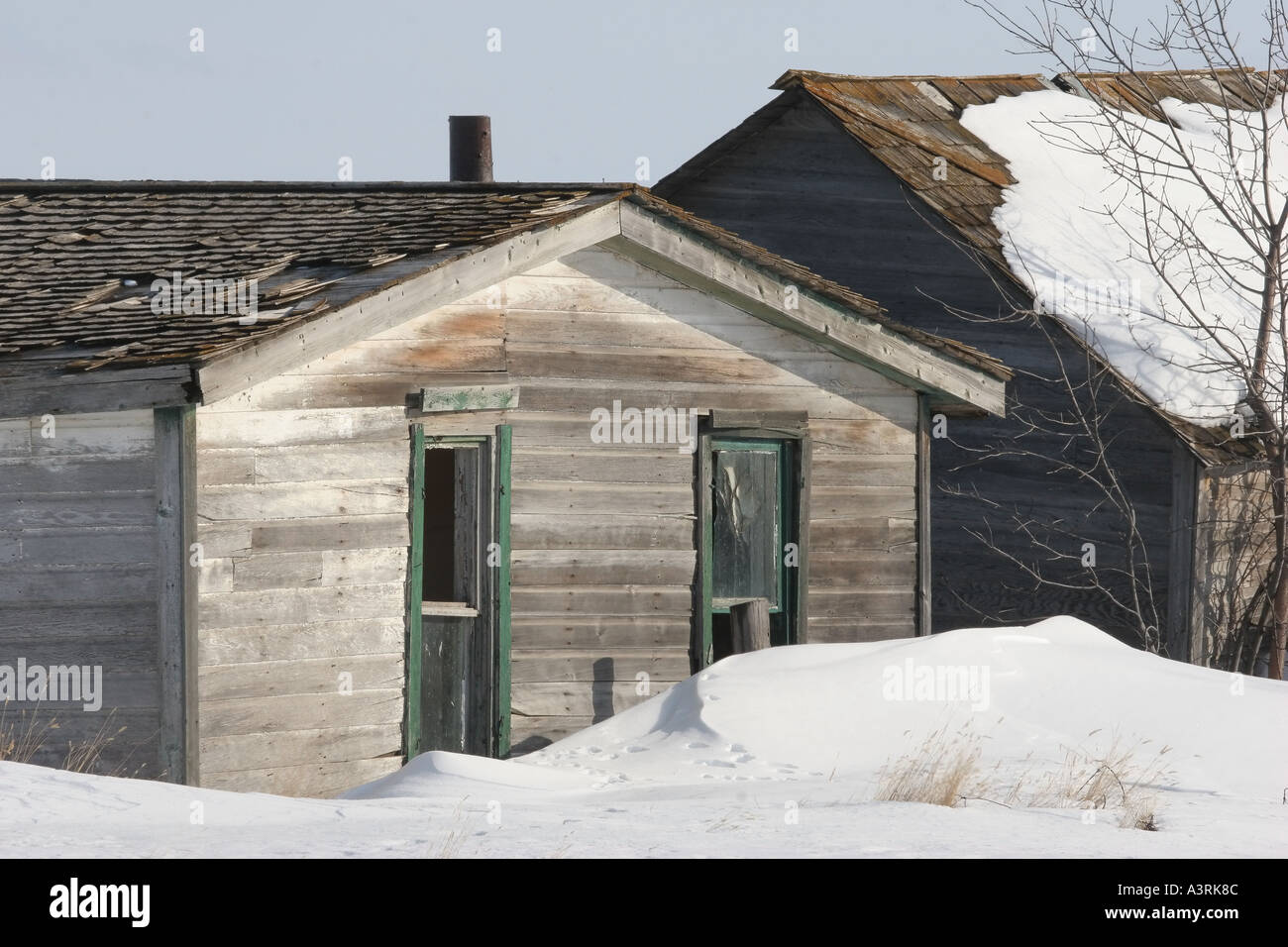 Old abandoned farm buildings in scenic Saskatchewan Canada Stock Photo ...
