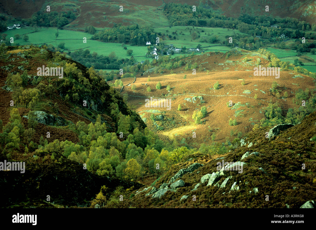 Grange in Borrowdale taken from Ether Knott, Near Watendlath Stock ...
