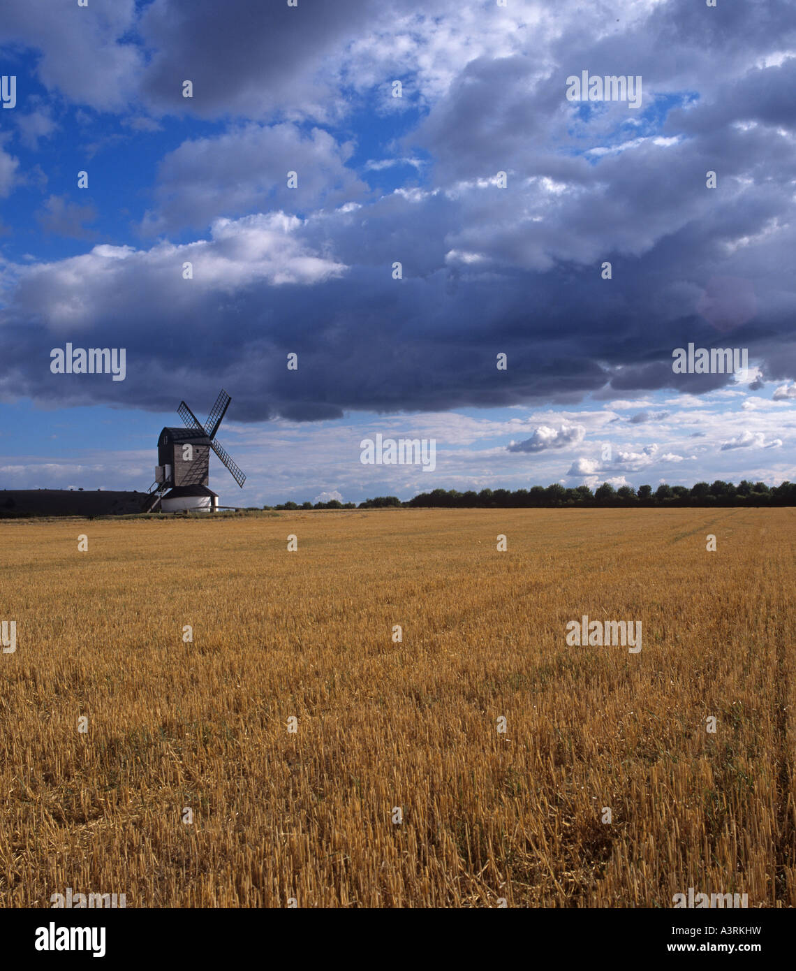 Pitstone windmill in the village of Ivinghoe in the chilterns ...