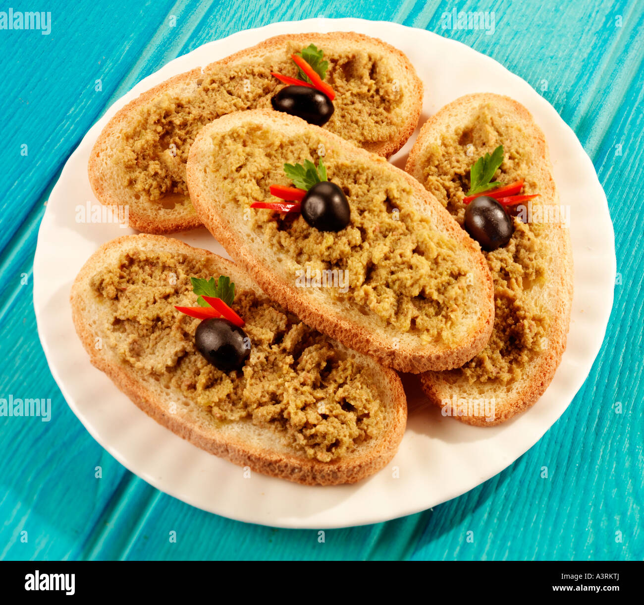 Olive tapenade grilled bread hi-res stock photography and images - Alamy