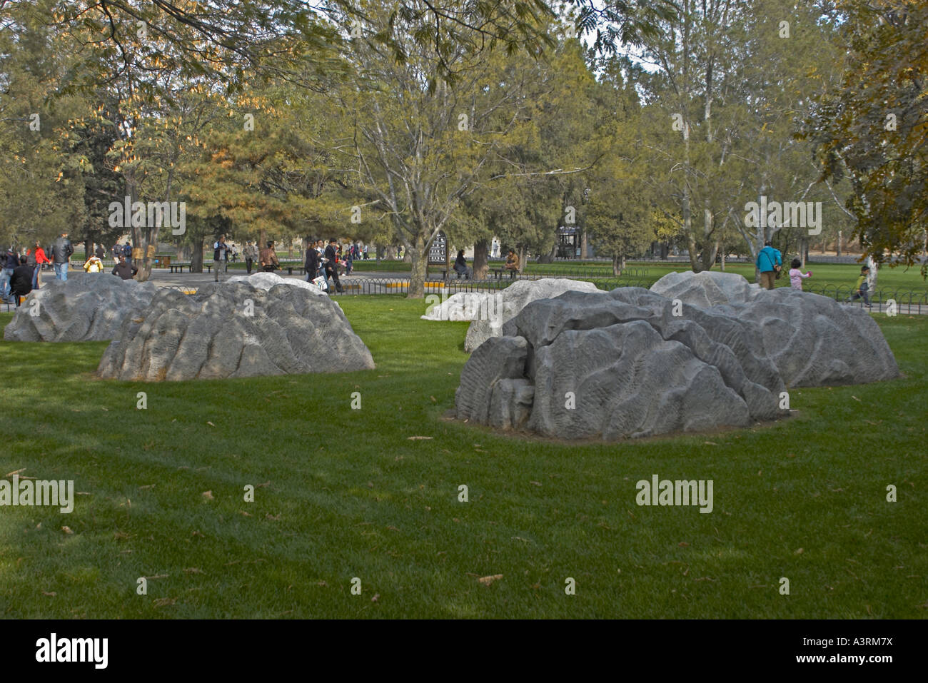 Seven Star Stones at the Temple of Heaven Park in Beijing Stock Photo ...