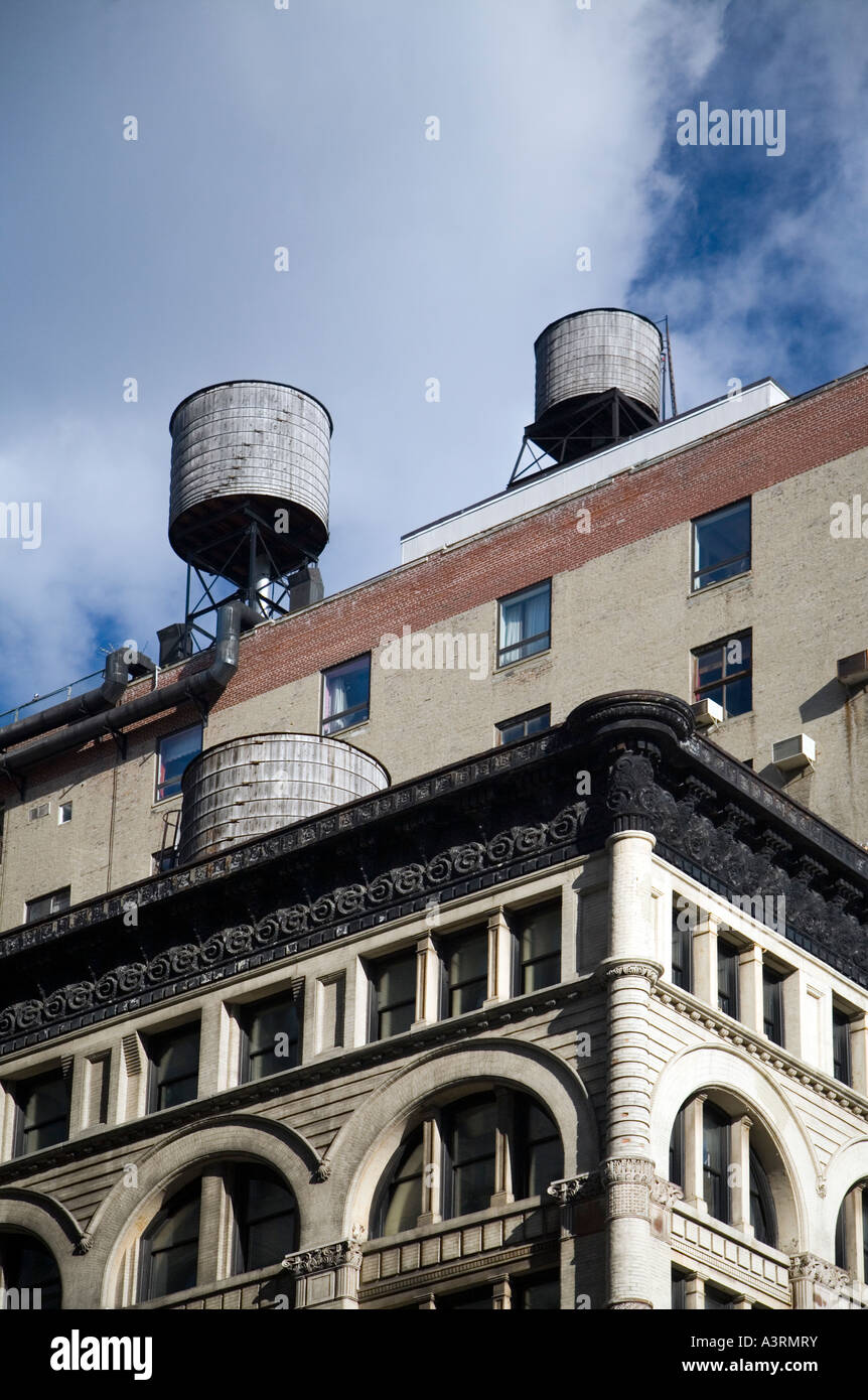 Water tanks on top of NYC buildings USA Stock Photo - Alamy