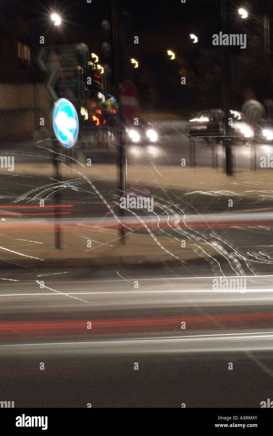 Abstract Lights on a Durham Street Stock Photo - Alamy