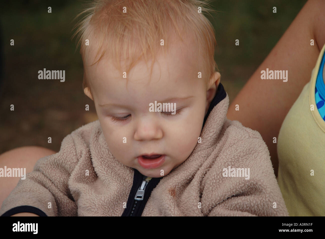 young child rugged up against the cold dsca 1552 Stock Photo - Alamy