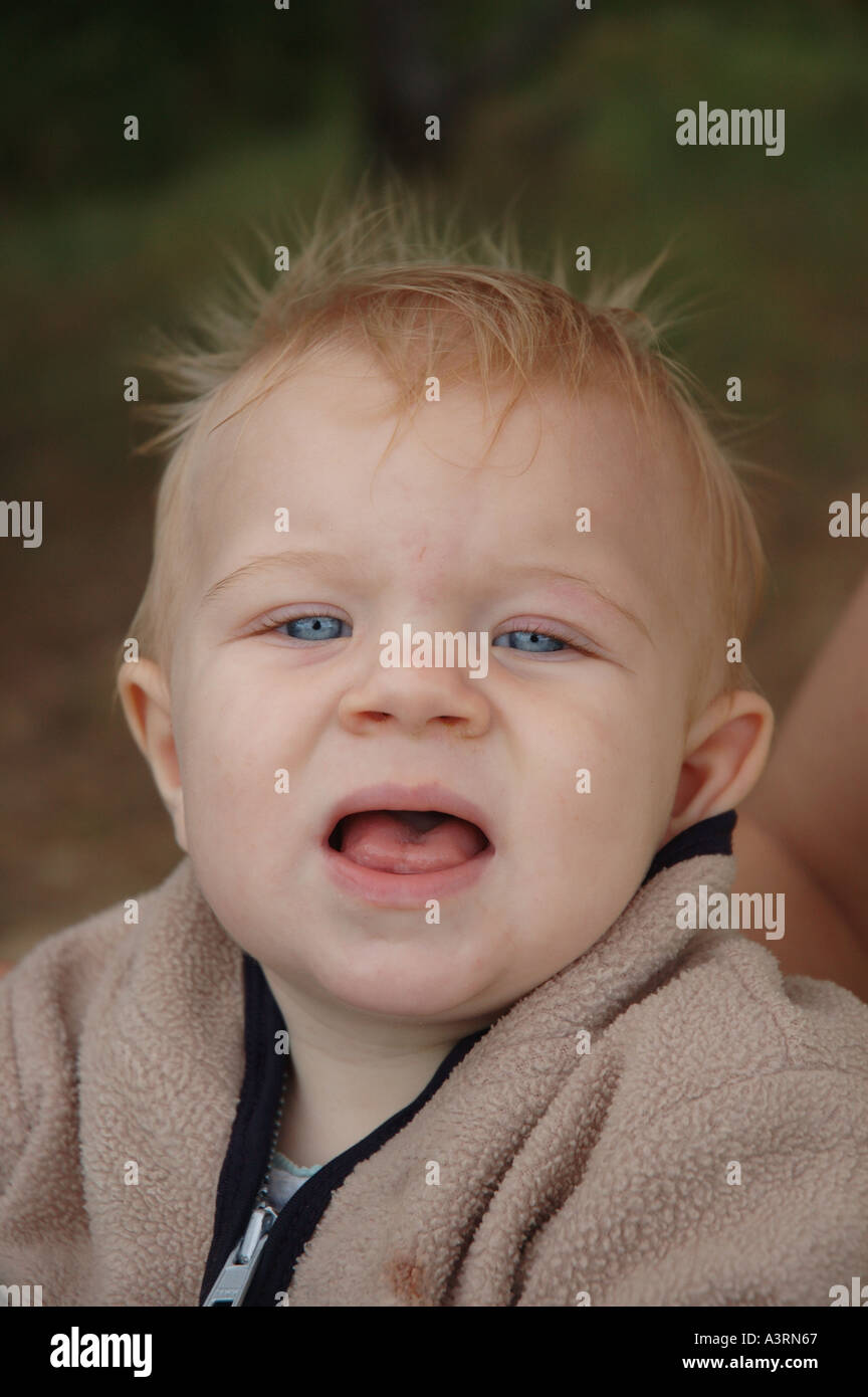 young child rugged up against the cold dsca 1555 Stock Photo - Alamy