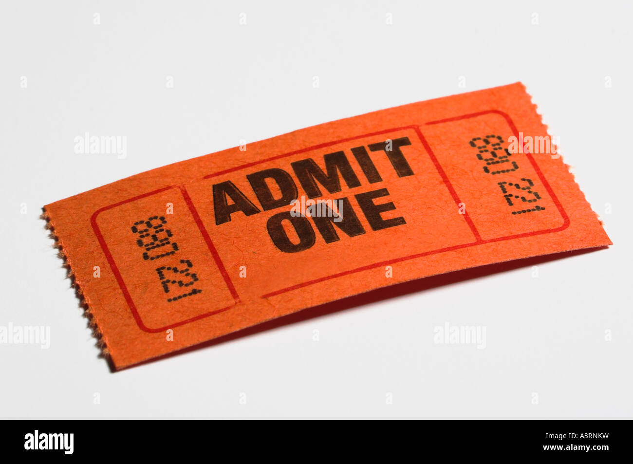 A ticket on a white seamless background Stock Photo - Alamy
