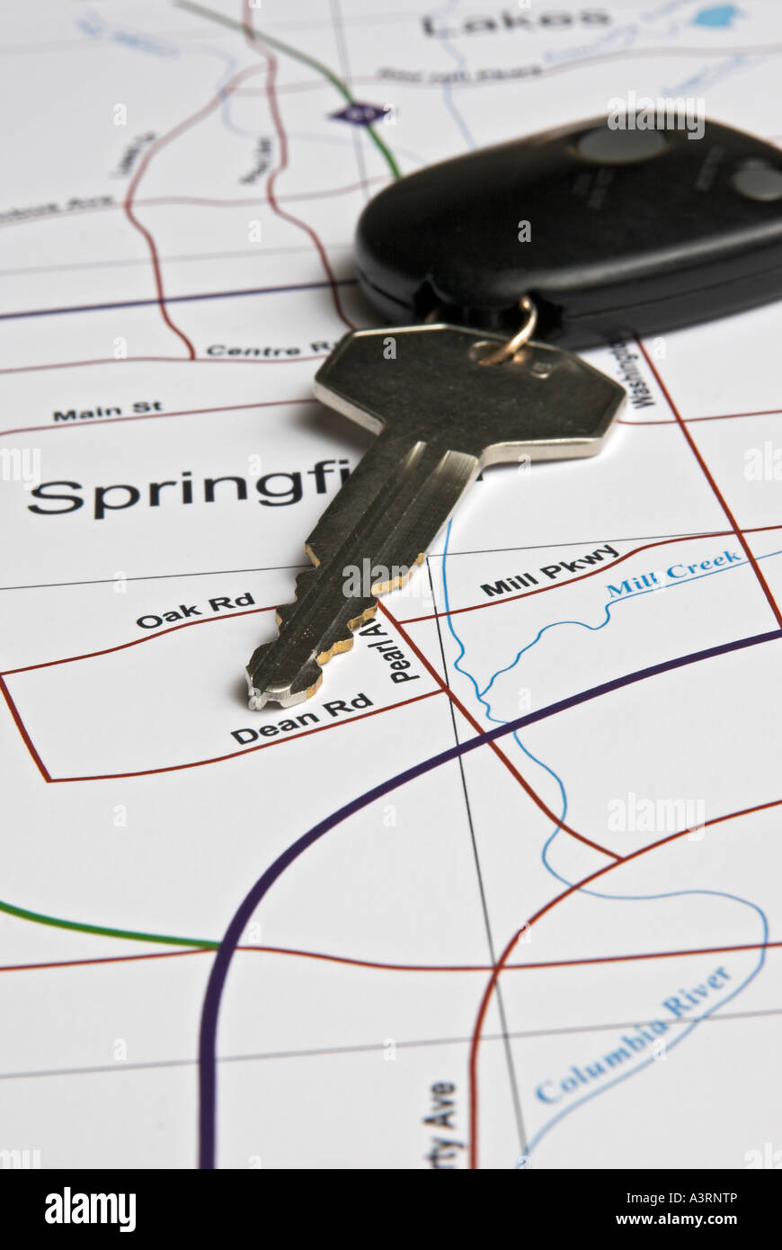 Car key on a map hi-res stock photography and images - Alamy