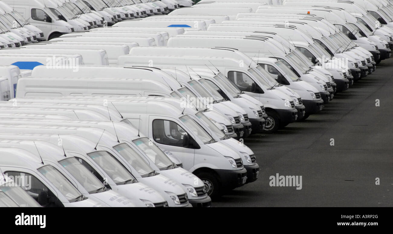 LINES OF BRAND NEW LDV VANS AT THE WASHWOOD HEATH VAN FACTORY IN ...
