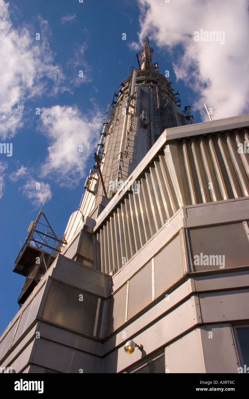 New York Empire state building top mast detail Stock Photo - Alamy