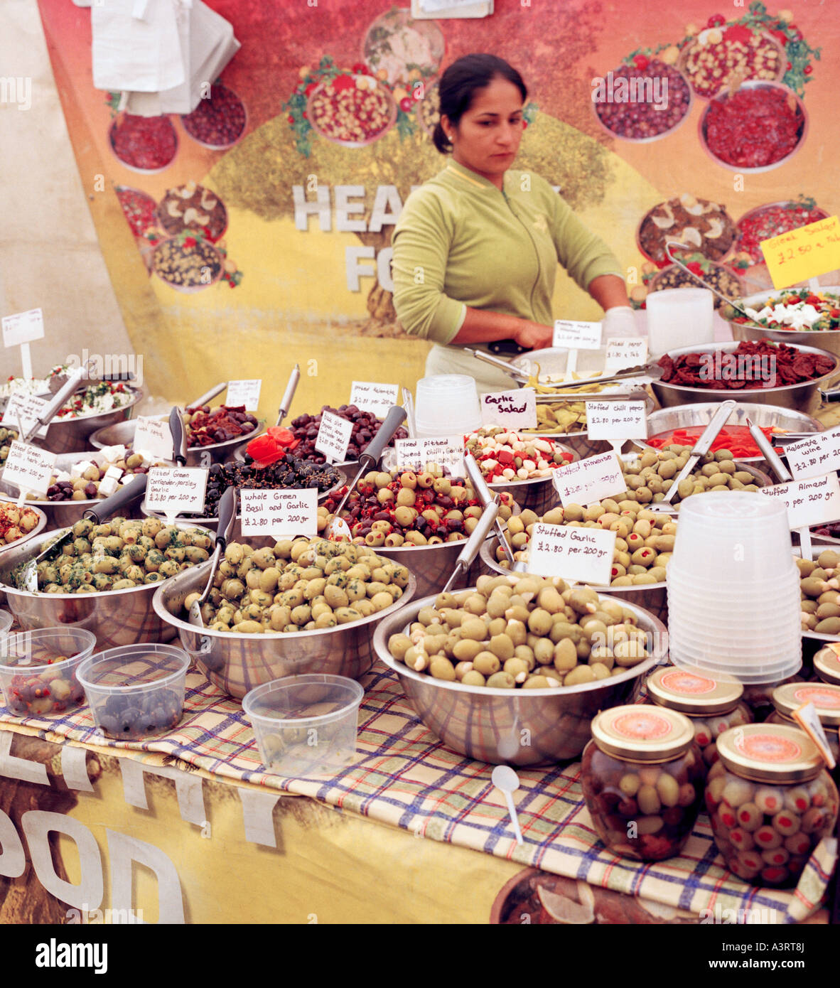 Health food stall at village fete Stock Photo - Alamy