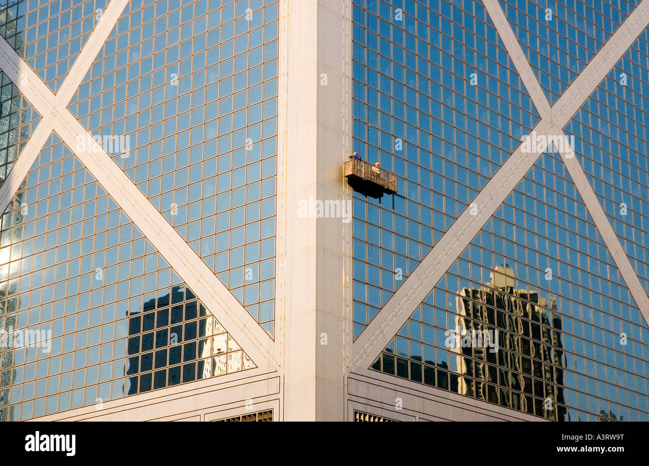 Stock photograph of Window cleaners on China Bank Building in Hong Kong ...