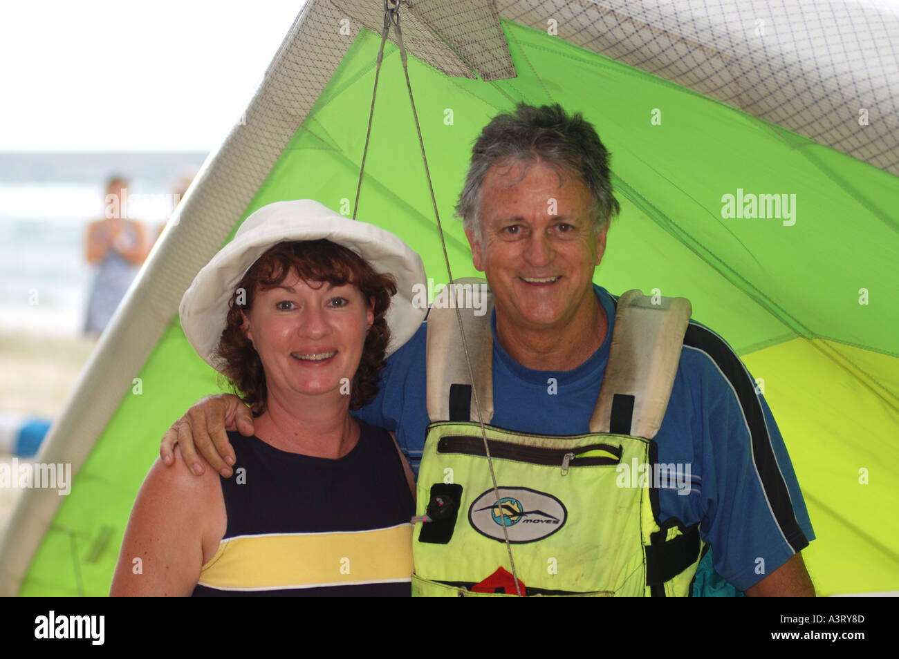 Pilot and wife under hang glider Noosa Queensland Australia dsca 1620 ...