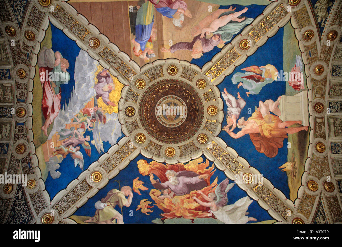 Ceiling of the Room of Heliodorus in the Vatican Museum Painted by ...