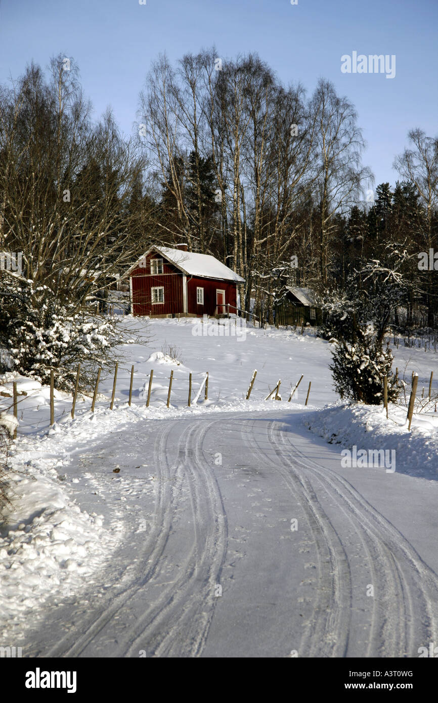 Winter scene in Sweden Stock Photo - Alamy