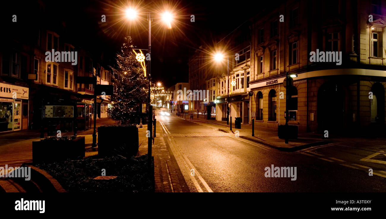 Aberystwyth town centre at night Christmas Eve 2006 empty streets ...