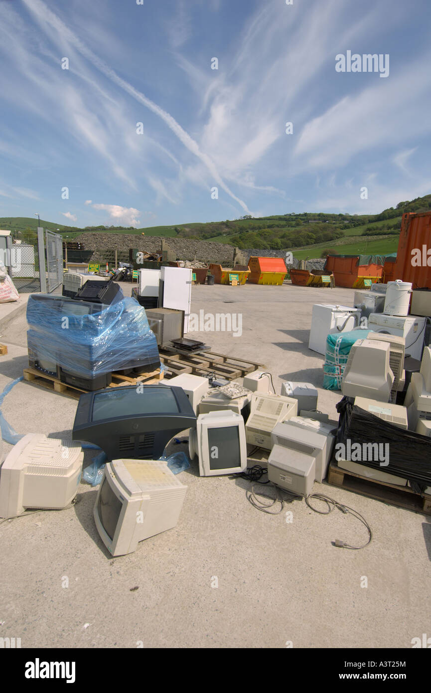 Discarded scrapped computers and other electrical consumer goods at ...