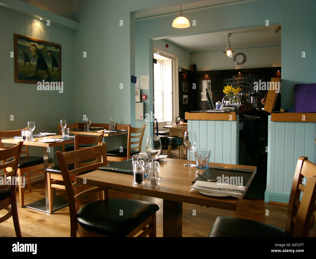 The restaurant and bar Harbourmaster hotel Aberaeron Wales UK Stock ...