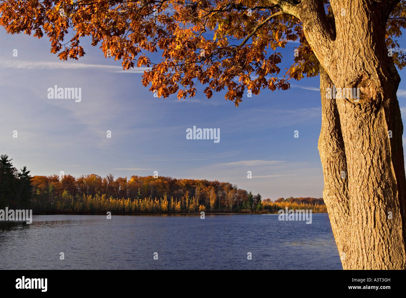 Fall color at Mission Lake Park in Marathon County Wisconsin Stock ...