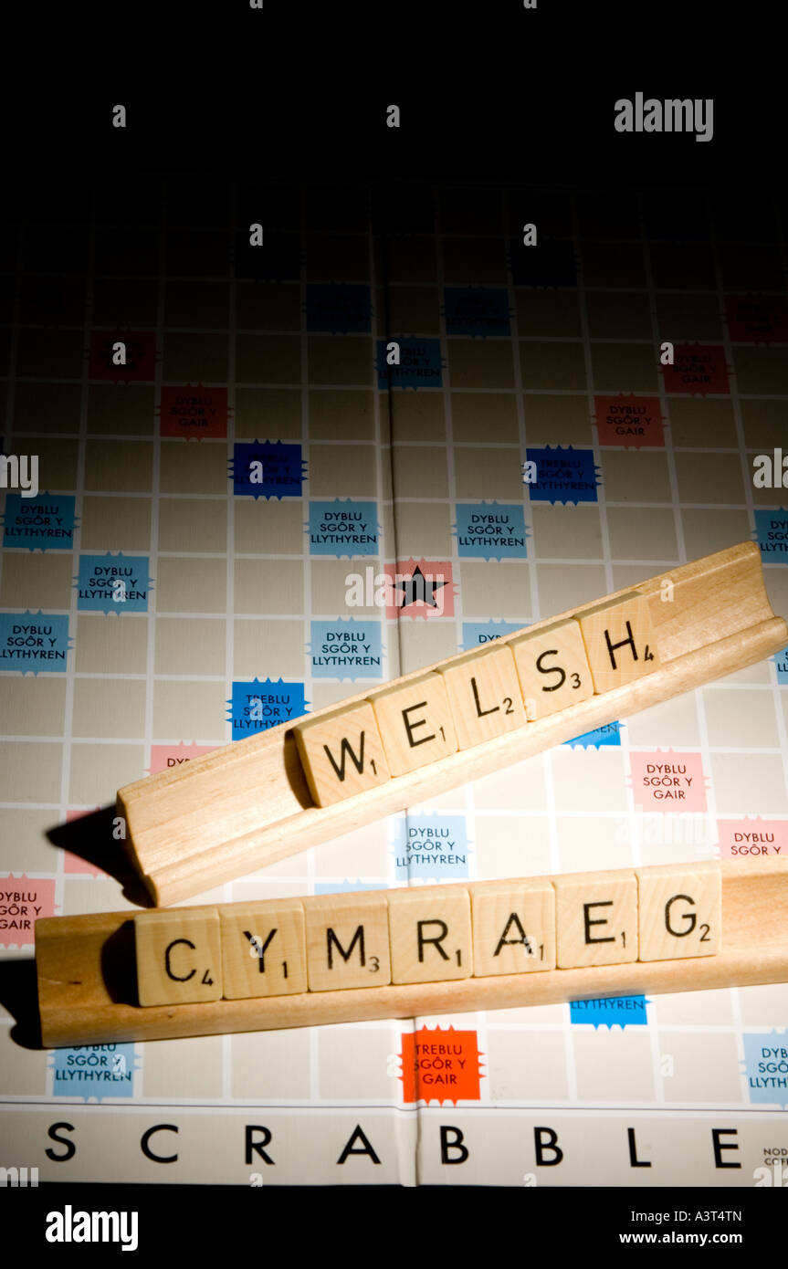 WELSH scrabble game with Stock Photo - Alamy