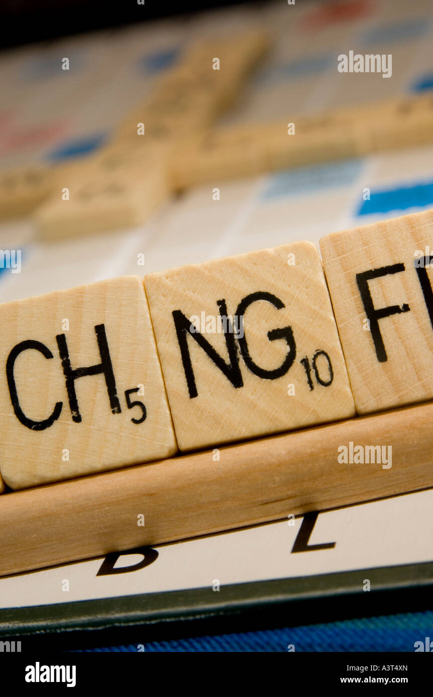 WELSH scrabble game with characteristic double letter tiles Stock Photo ...