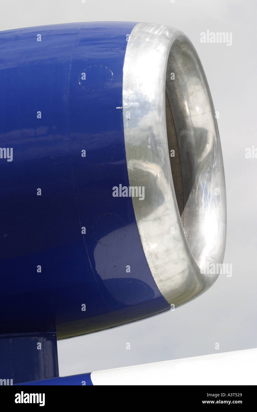 Air intake of a generic jet engine on a passenger airliner Stock Photo ...