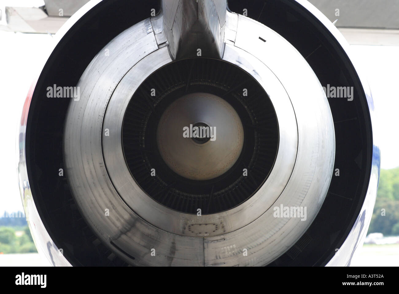 Airliner Rear view of a generic jet engine on a passenger airliner ...