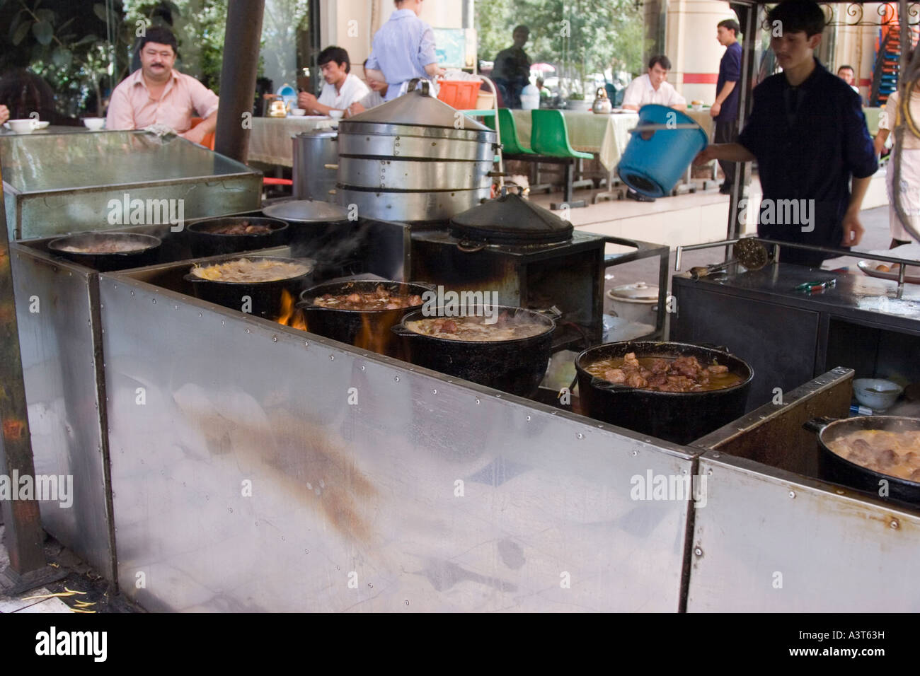 Uigur food at a restaurant in Kashgar Xinjiang Province China Stock ...