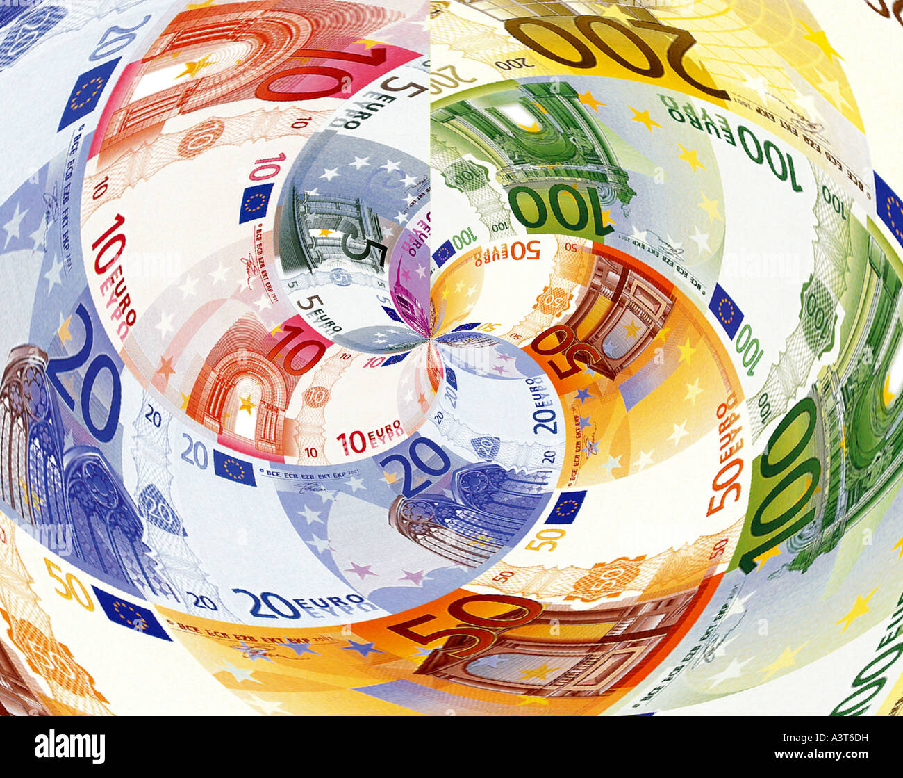 euro banknotes from above, blurred Stock Photo - Alamy