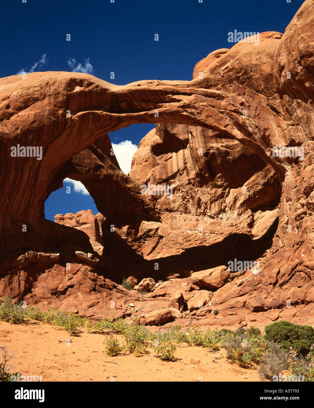 United States of America, Utah, Arches National Park, Double Arch in ...
