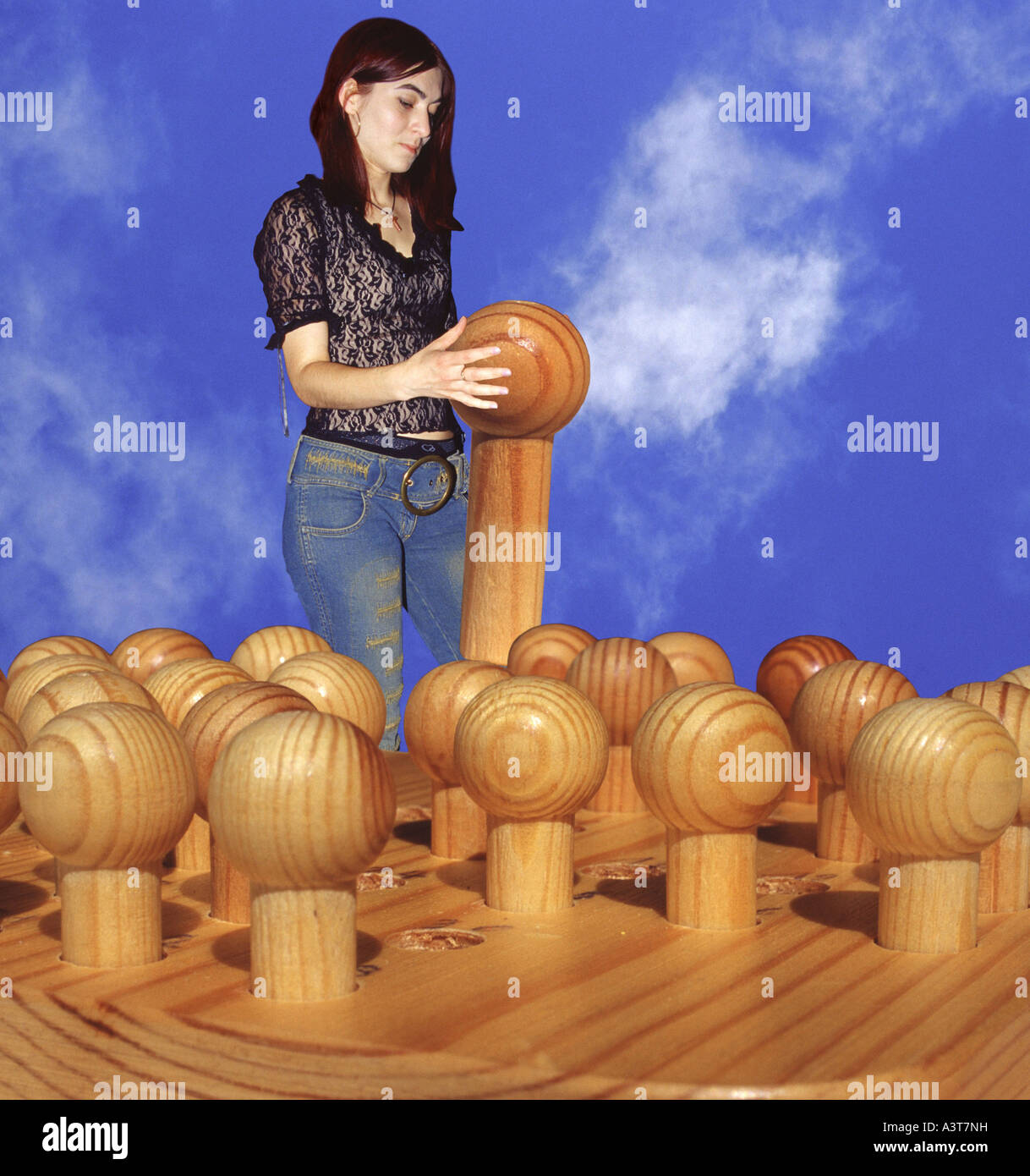 young woman playing solitaire Stock Photo - Alamy