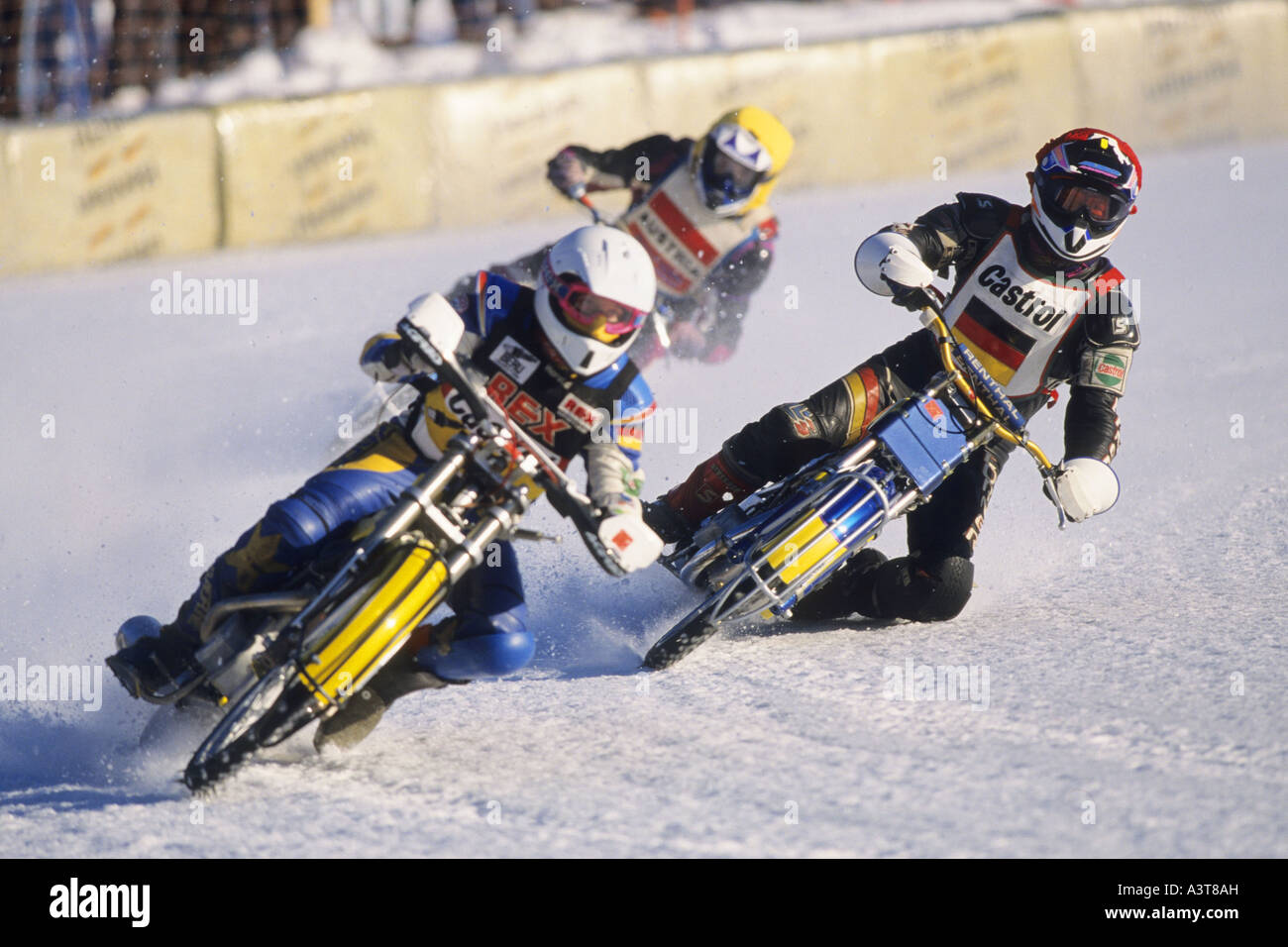 speedway racer in a curve Stock Photo - Alamy