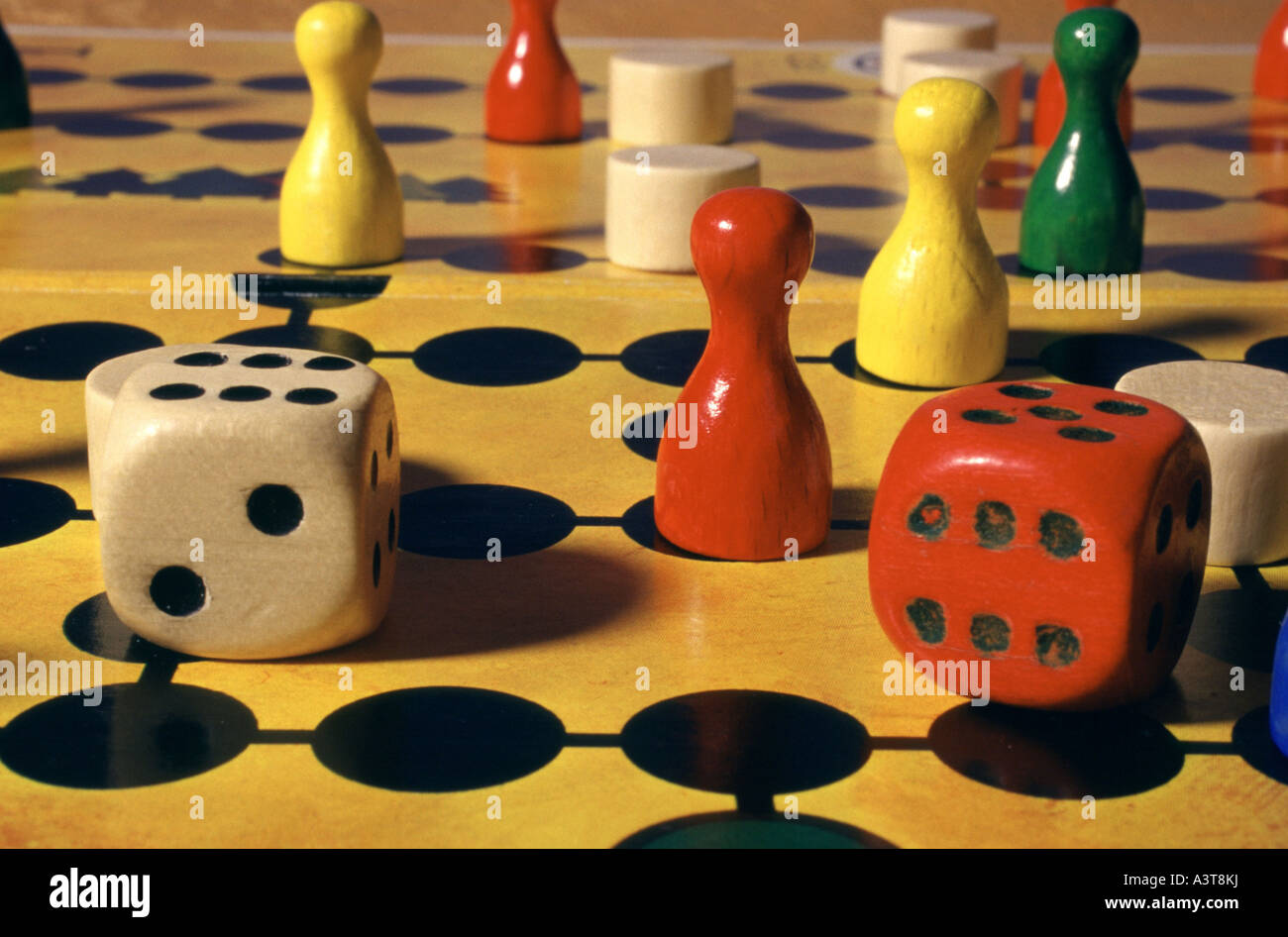 barricade board with token and cubes Stock Photo - Alamy